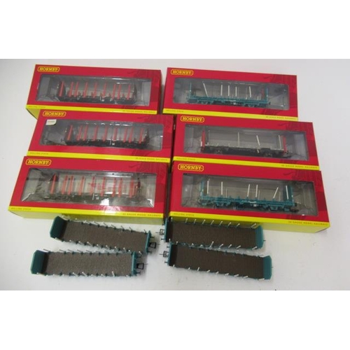 Ten Hornby OTA Timber wagons, three with taper stanchions, s... | Barnebys