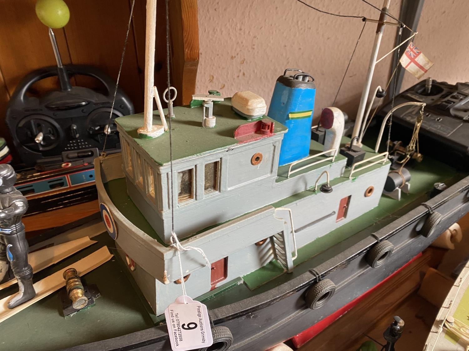 MOTORIZED RAF TUG "LADY LAURA" LENGTH 95CM WIDTH 21CM