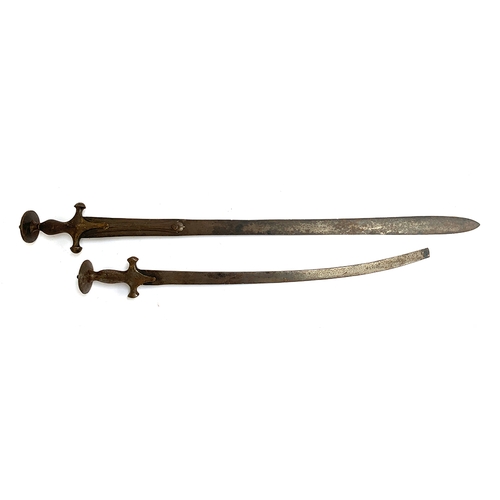 An Indian Talwar sword with double edged 84cm blade; togethe... | Barnebys