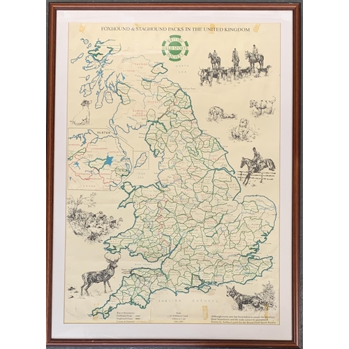 Fox hunting interest: A map of 'Foxhound & Staghound packs i... | Barnebys