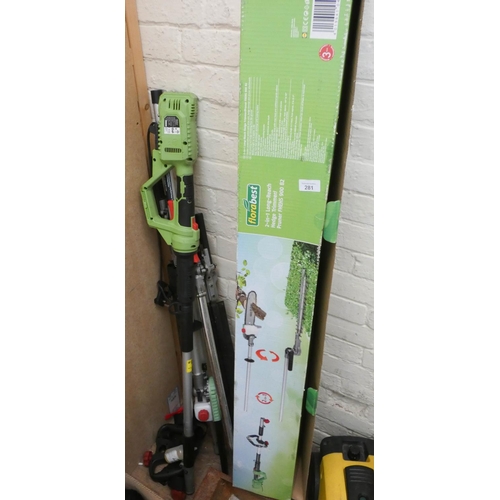 A Florabest 2 in1 long reach hedge trimmer/pruner/chainsaw, ... | Barnebys