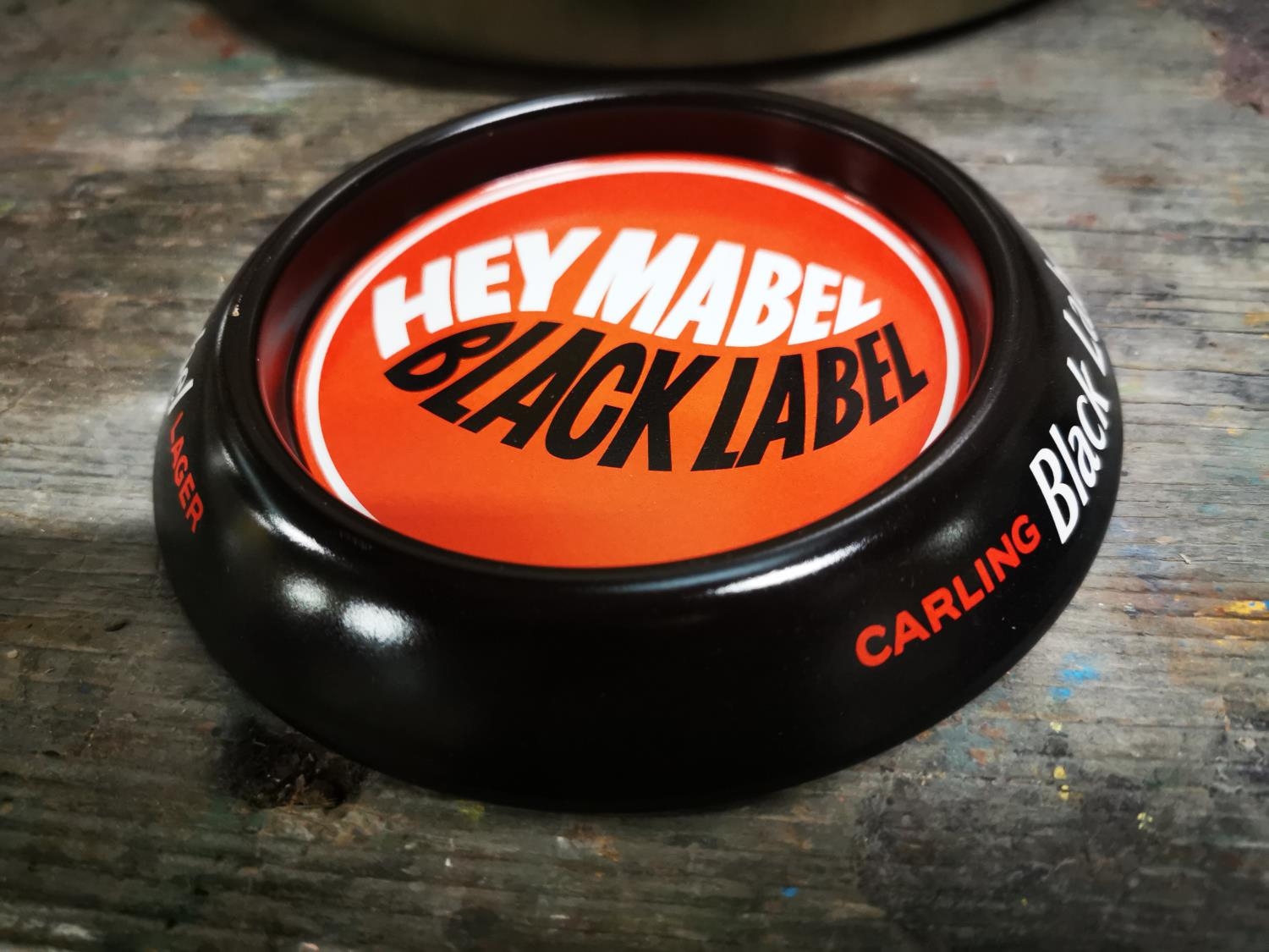 High Mabel Black Label advertising tinplate tray { 30cm Dia. } and ...