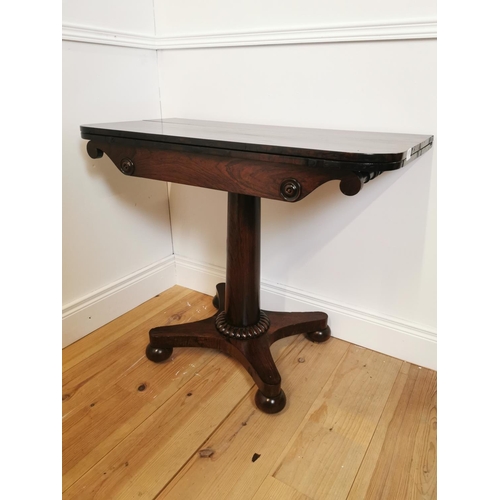William IV rosewood turn over leaf card table raised on turn... | Barnebys