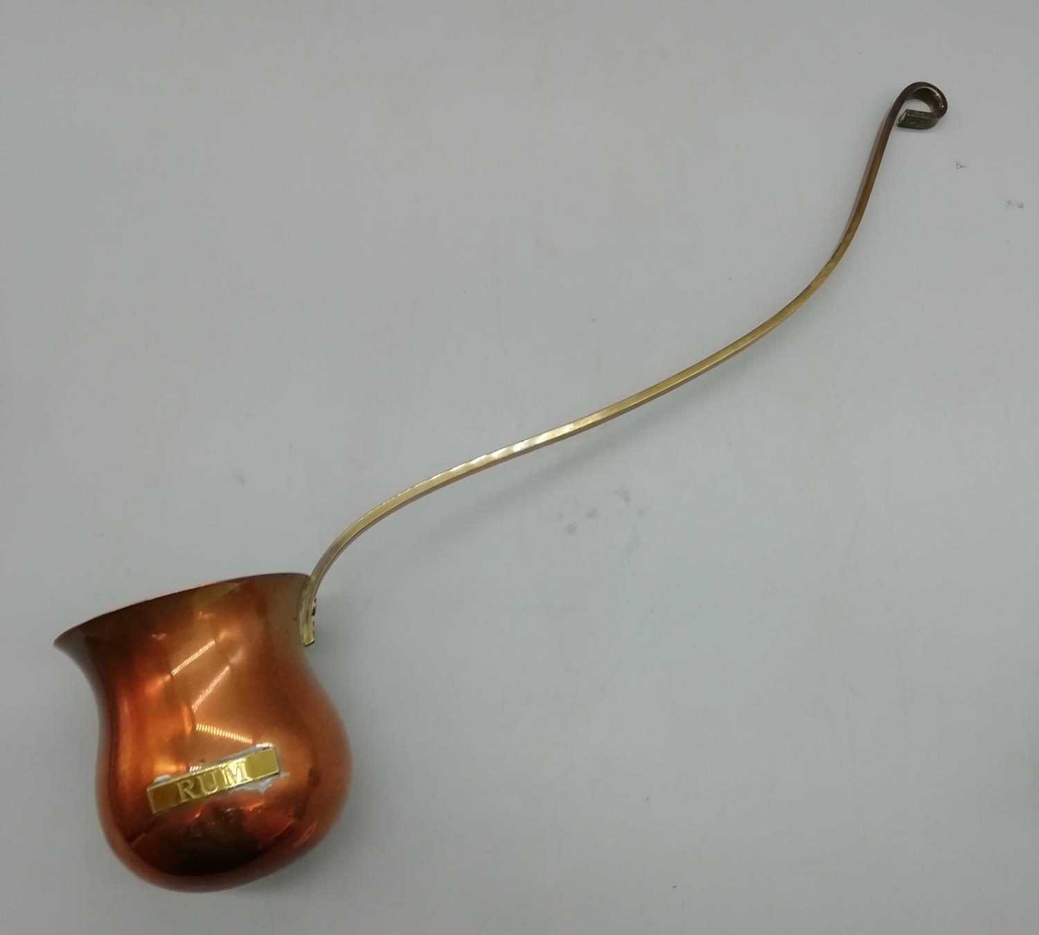 Set of Copper Ladle Measures (3) Whisky, Rum and Brandy.