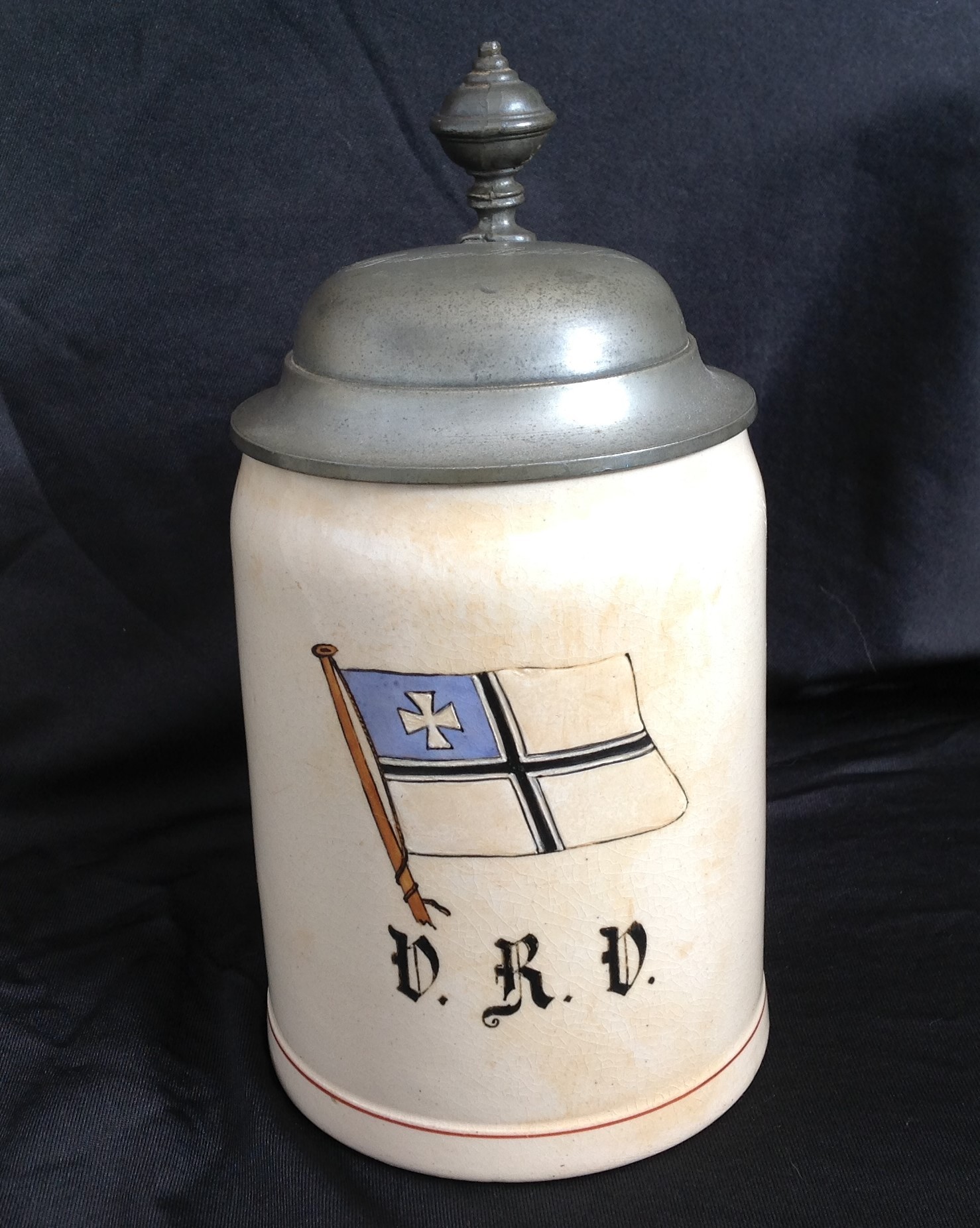 WW2 Third Reich era VRV half litre Beer Stein. Flag and lett ...