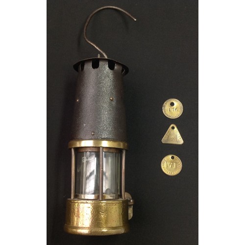 British Miners Davy Lantern. Makers marked "The Protector La... | Barnebys