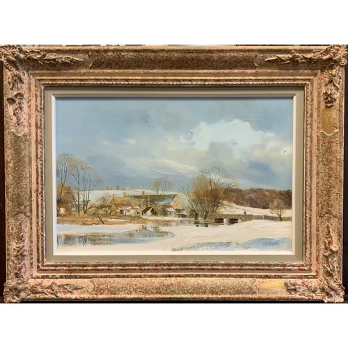 Michael Barnfather, Winter in South Derbyshire, signed, oil ... | Barnebys