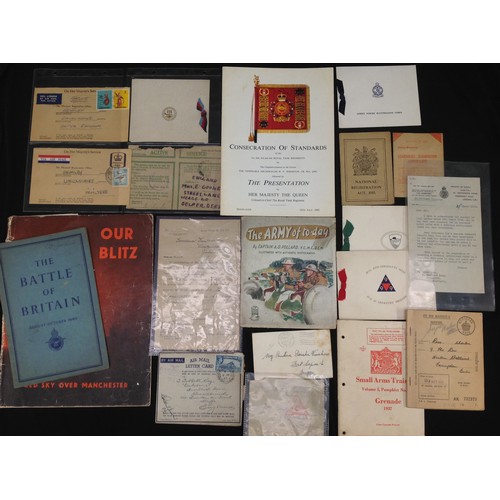 A folder of WW1 & WW2 British paperwork to include: WW1 Cart... | Barnebys