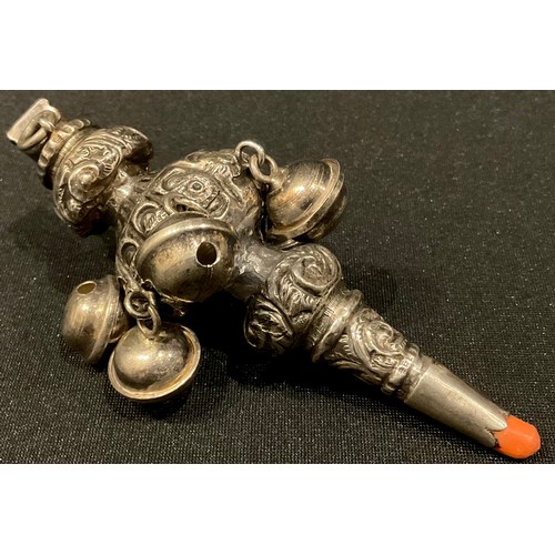 A Victorian silver baby's rattle, George Unite, Birmingham c... | Barnebys