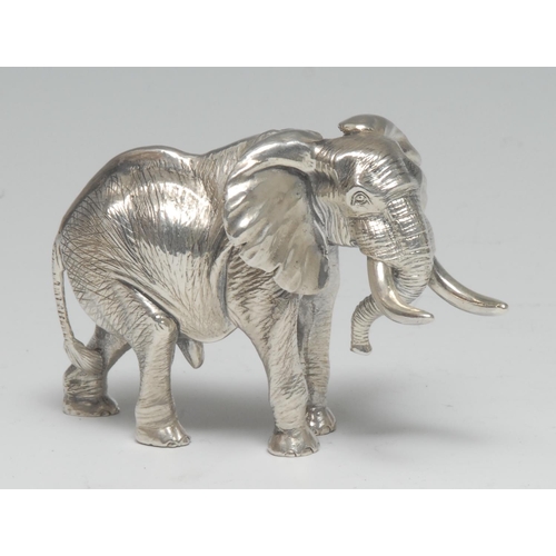 Patrick Mavros - a Zimbabwean cast silver model, of an eleph ...