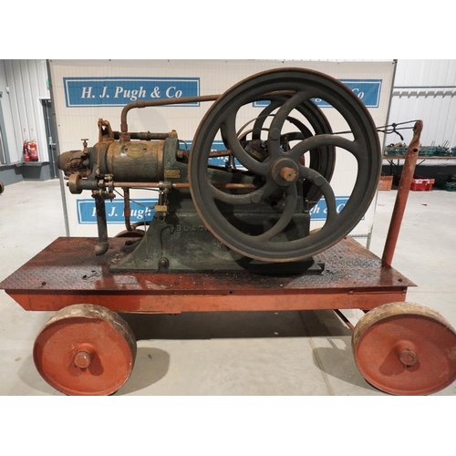 Blackstone 7HP oil engine on 4 wheel trolley SN.134500 F.H Sims, Birmingham