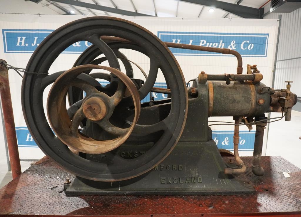 Blackstone 7HP oil engine on 4 wheel trolley SN.134500 F.H Sims, Birmingham