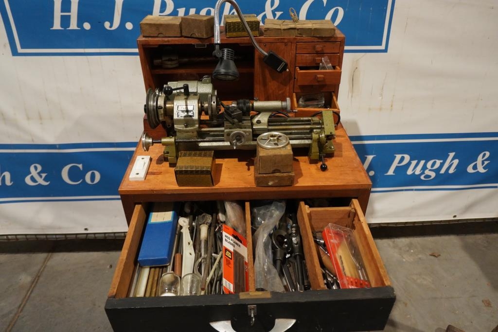 Unimat selecta model makers lathe. c/w large quantity of tools to ...