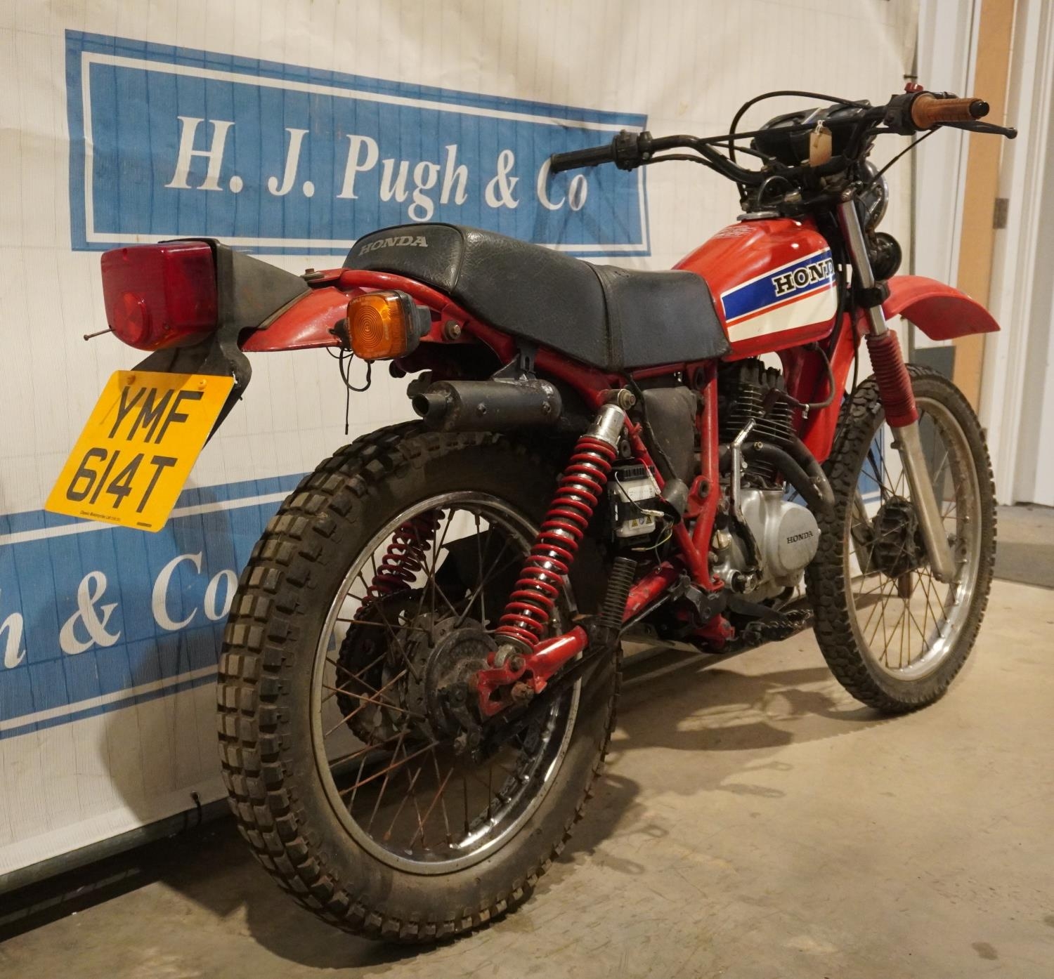 Honda XL 185 motorcycle. 1979. 180cc. Reg. YMF 614T. V5, key