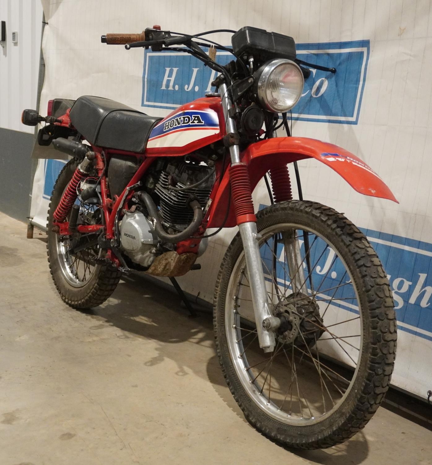 Honda XL 185 motorcycle. 1979. 180cc. Reg. YMF 614T. V5, key