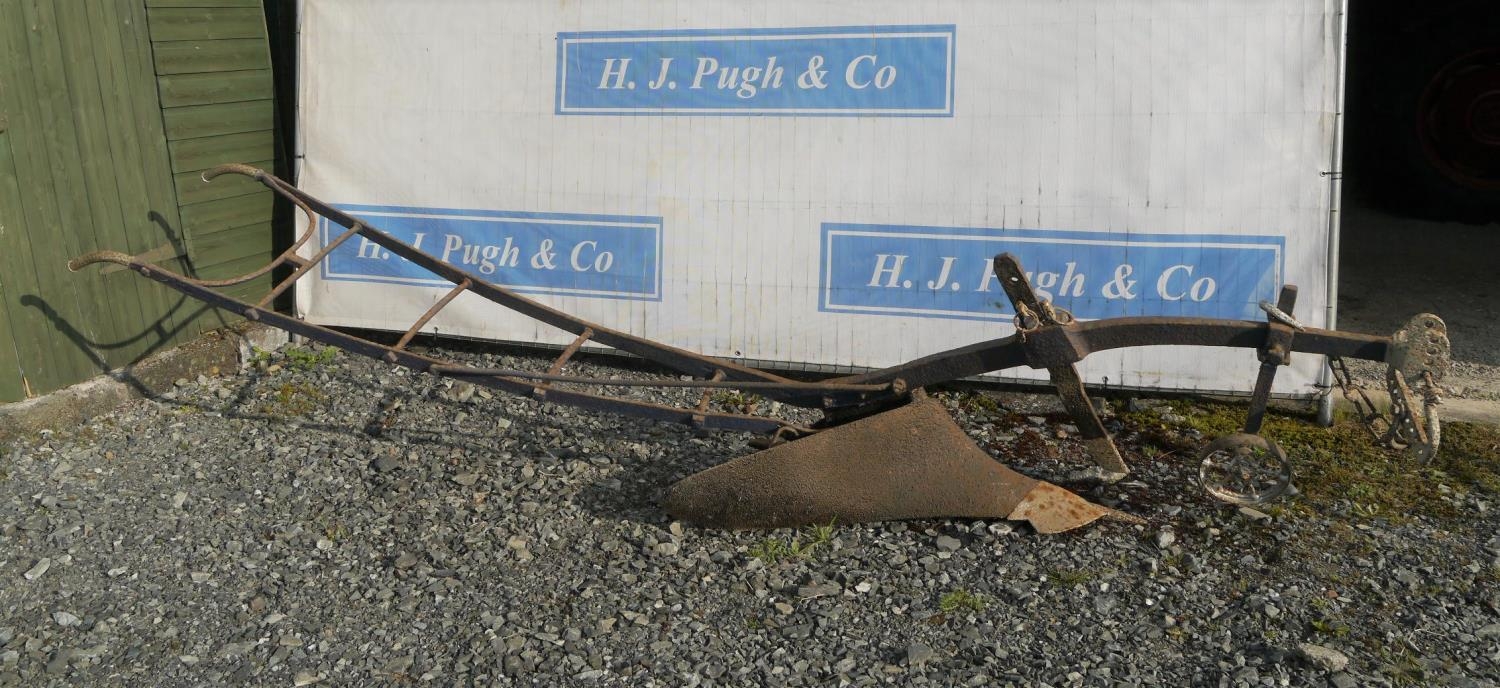 Horse drawn single furrow plough