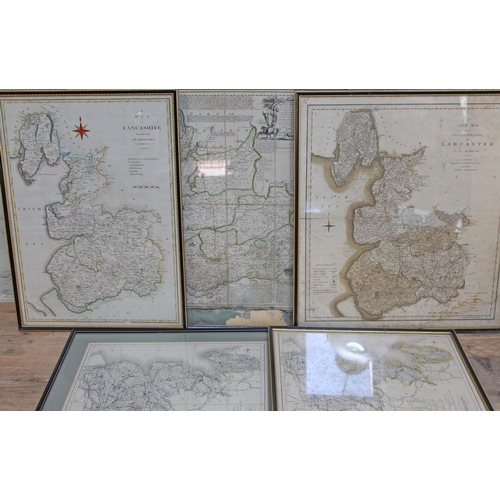 Five assorted maps of Lancashire, including Charles Smith, B... | Barnebys