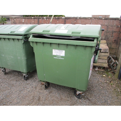 A commercial wheelie bin