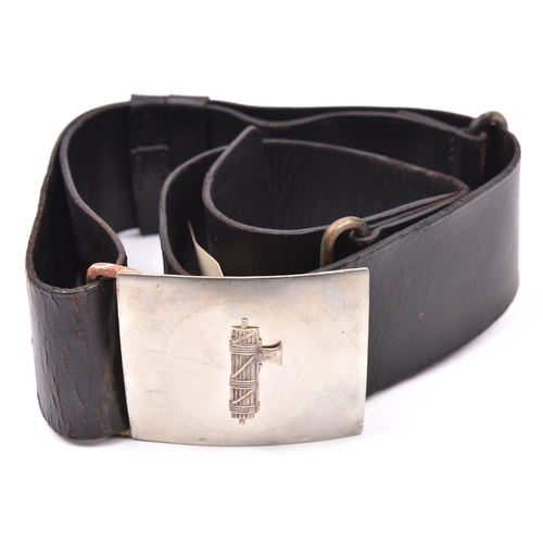 A WWII Italian Fascist black leather waist belt, with WM rec... | Barnebys