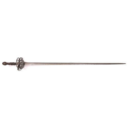 A 17th century rapier, broad blade 38½" of flattened hexagon... | Barnebys