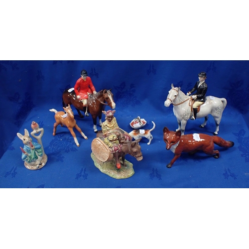 A BESWICK FIGURINE OF 'SUSIE' JAMAICA including two Beswick Huntsman ...