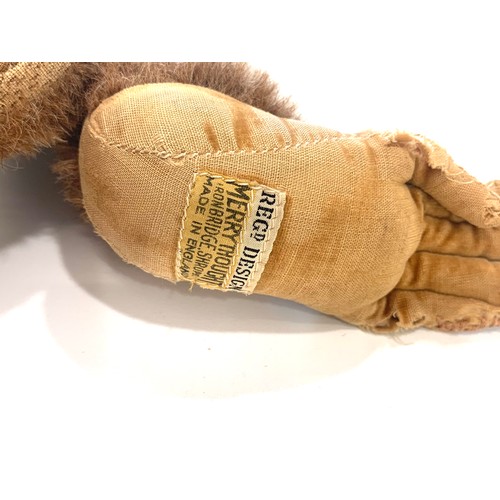 A vintage Merrythought Monkey pyjama case. Mohair body and hand painted ...