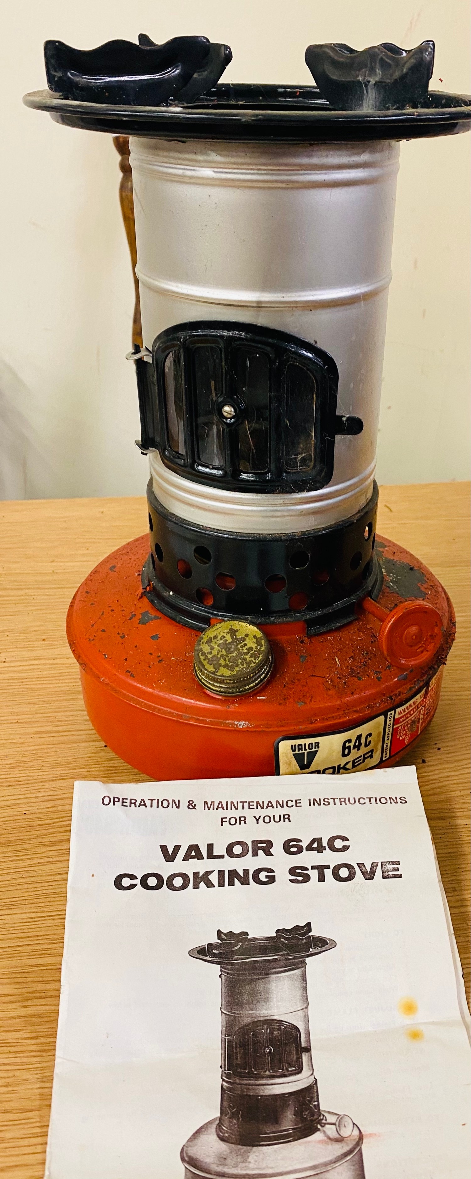 Valor 64c cooking stove, valor 55c camping stove and a vintage storage ...