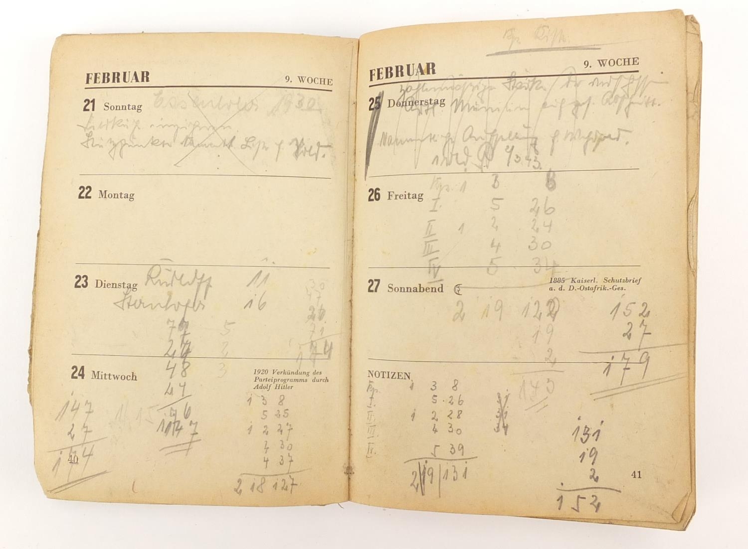 German military World War II Afrika Korps 1943 diary with pencil ...