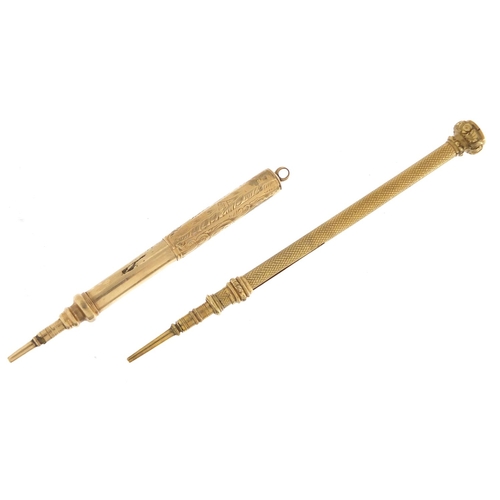 9ct gold propelling pencil and a gold - auctions & price archive