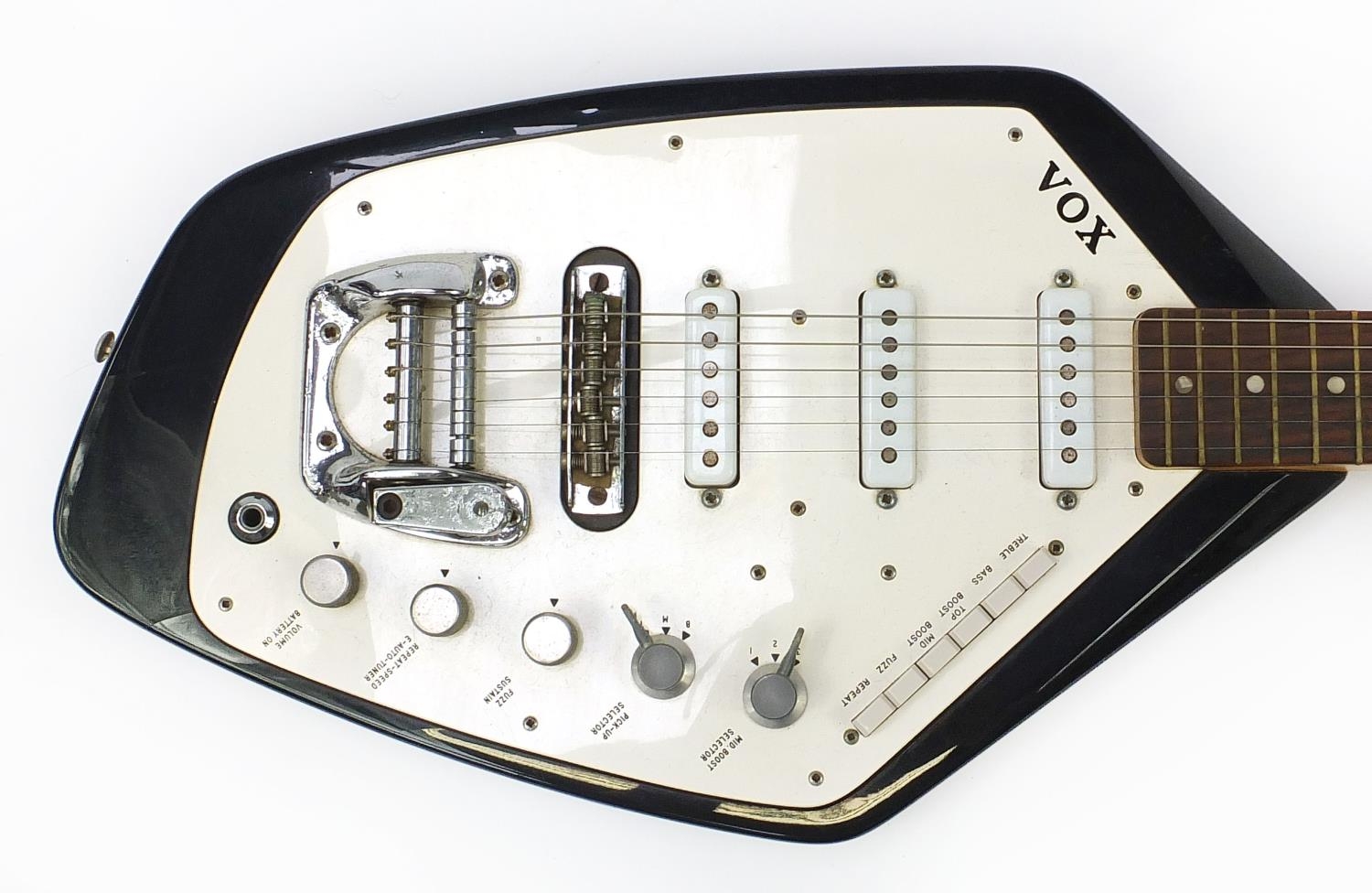 Vox six string Phantom VI Special guitar with case, 106cm in length