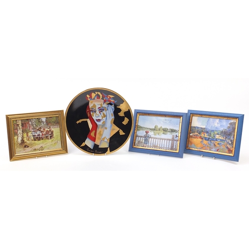 Three Goebel Artist Orbis porcelain wall plaques and a charg... | Barnebys