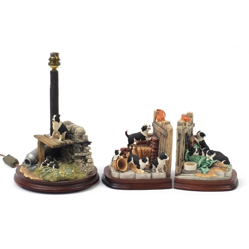 Pair of Border Fine Arts Border Collie bookends titled Not ... | Barnebys