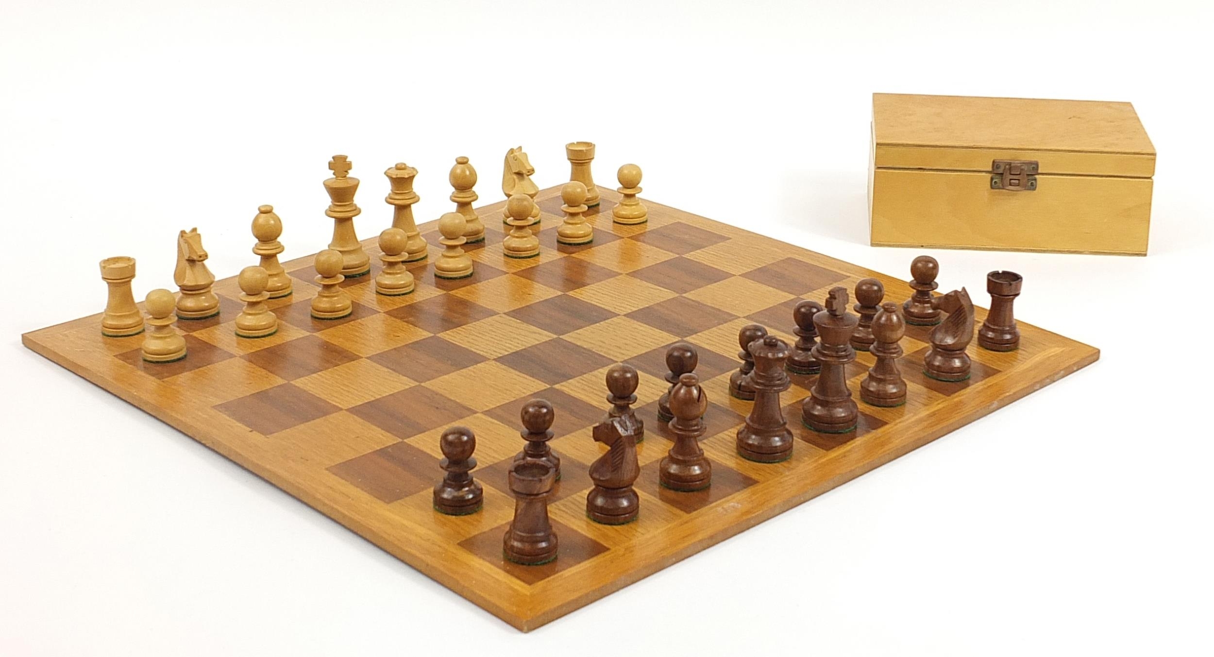 Staunton turned wood chess set with - auctions & price archive
