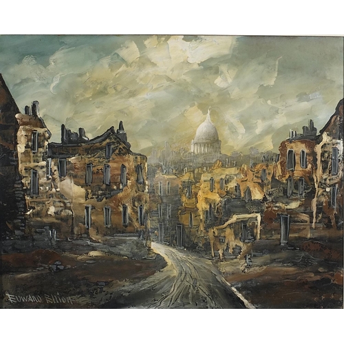 Edward Elliott - London street scene - auctions & price archive