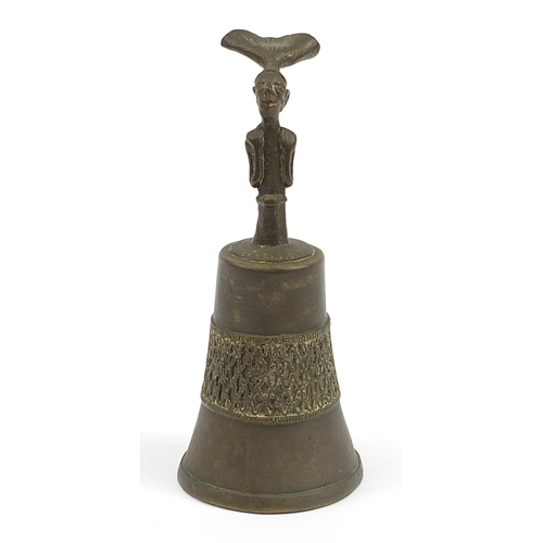 African Benin style bronze bell, 26.5cm high | Barnebys