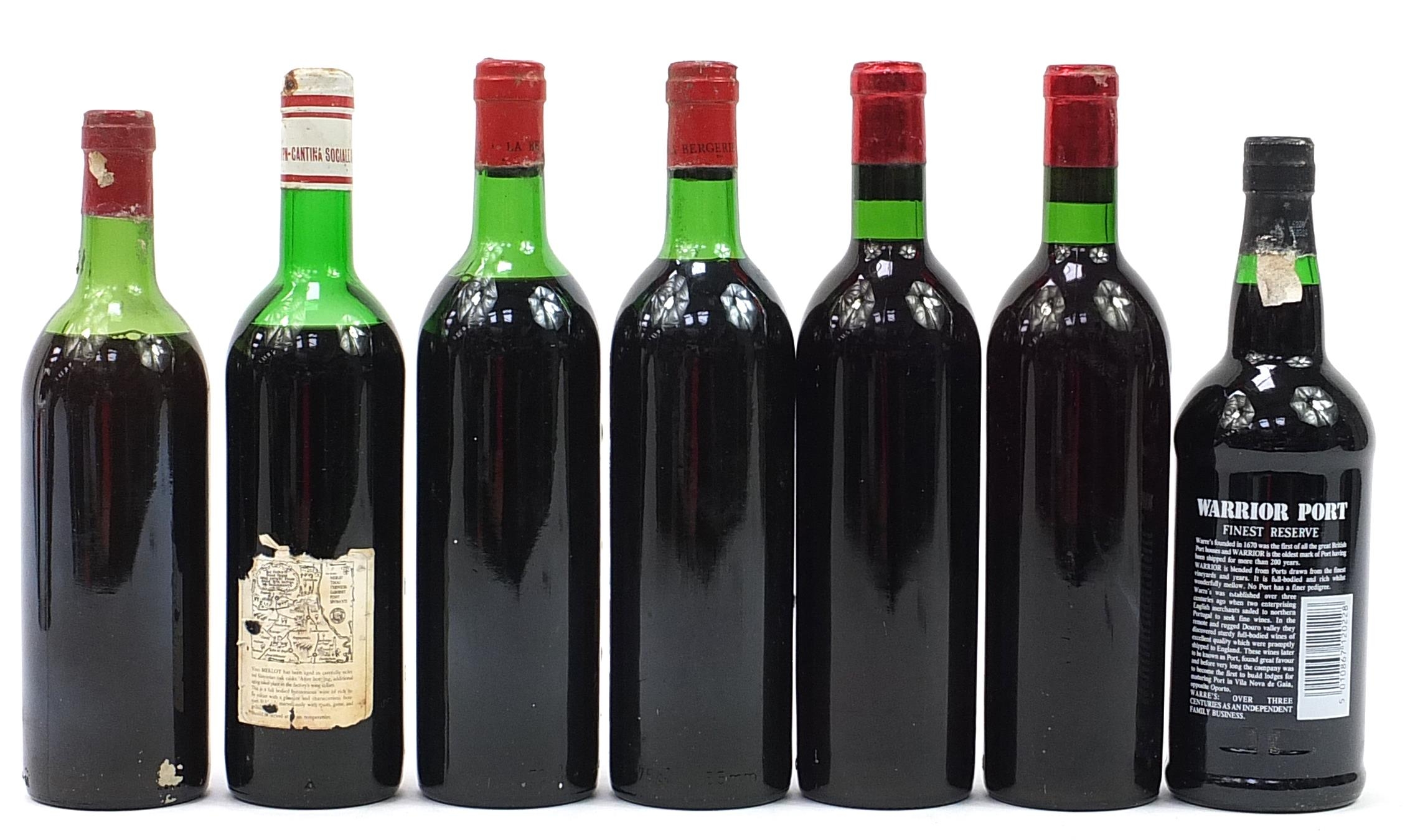 Seven bottles of wine and port including - auctions & price archive