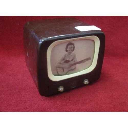 WORKING 1950'S BAKELITE TV MUSICAL BOX BY GANTOY WITH PULL OUT DRAWER ...