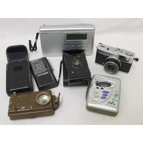 Silver Crest Portable Radio Alarm Clock, Sony walkman, camer... | Barnebys