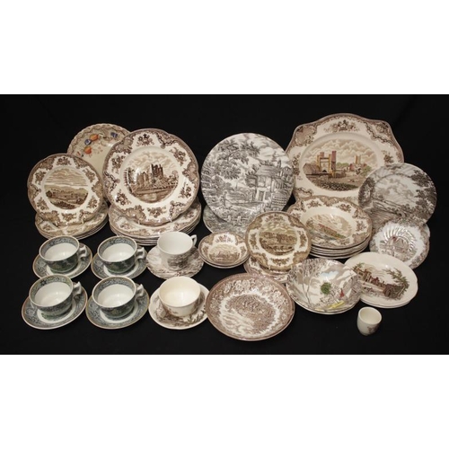 Brown & White Decorated Dinnerwares incl. Hammersley & Co. English ...