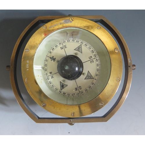 Bronze Ships Compass on Gimbal. PATT.0919 COMPASS No.565K. ... | Barnebys