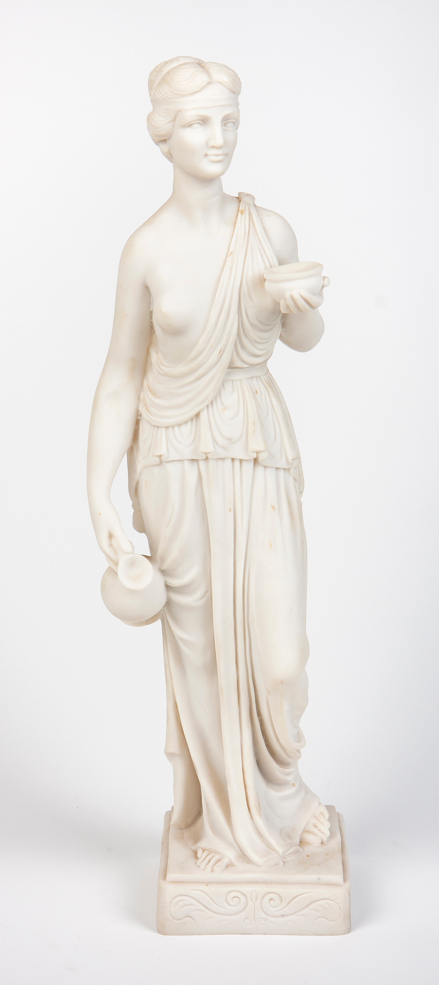 AN ALABASTER FIGURE OF A MAIDEN, EARLY 20TH CENTURY