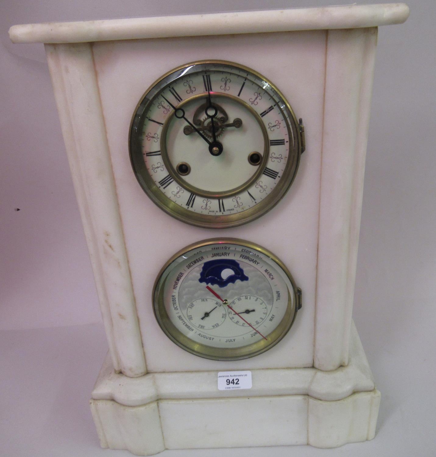 20th Century white marble dual dial - Auktionen & Preisarchiv