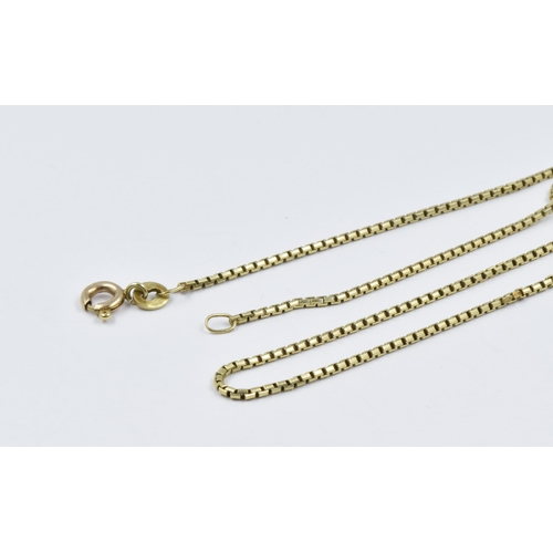 14ct Gold fine box link chain, 50cms long, 5g | Barnebys