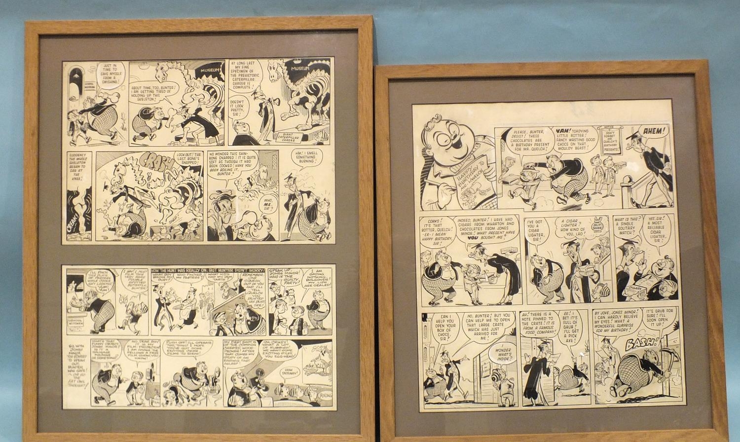 Three groups of pen and ink comic strip ... - auctions & price archive