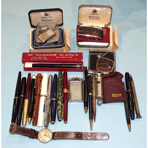 A Burnham B48 fountain pen, a Parker Duofold fountain pen, a... | Barnebys
