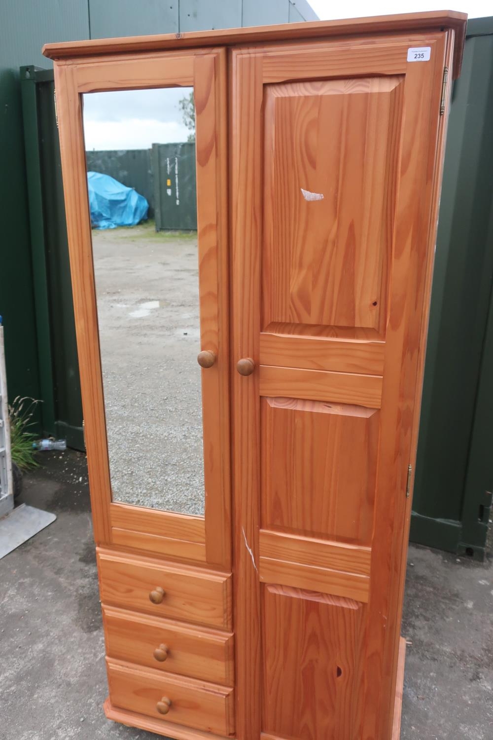 Pine combination wardrobe with full - auctions & price archive