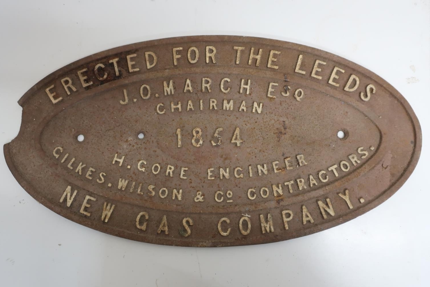 Large Victorian oval cast iron plaque - auctions & price archive