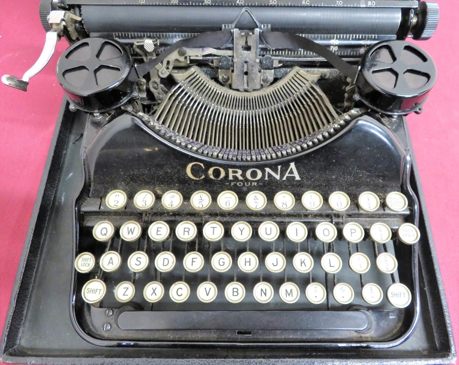 Corona four portable typewriter with - auctions & price archive