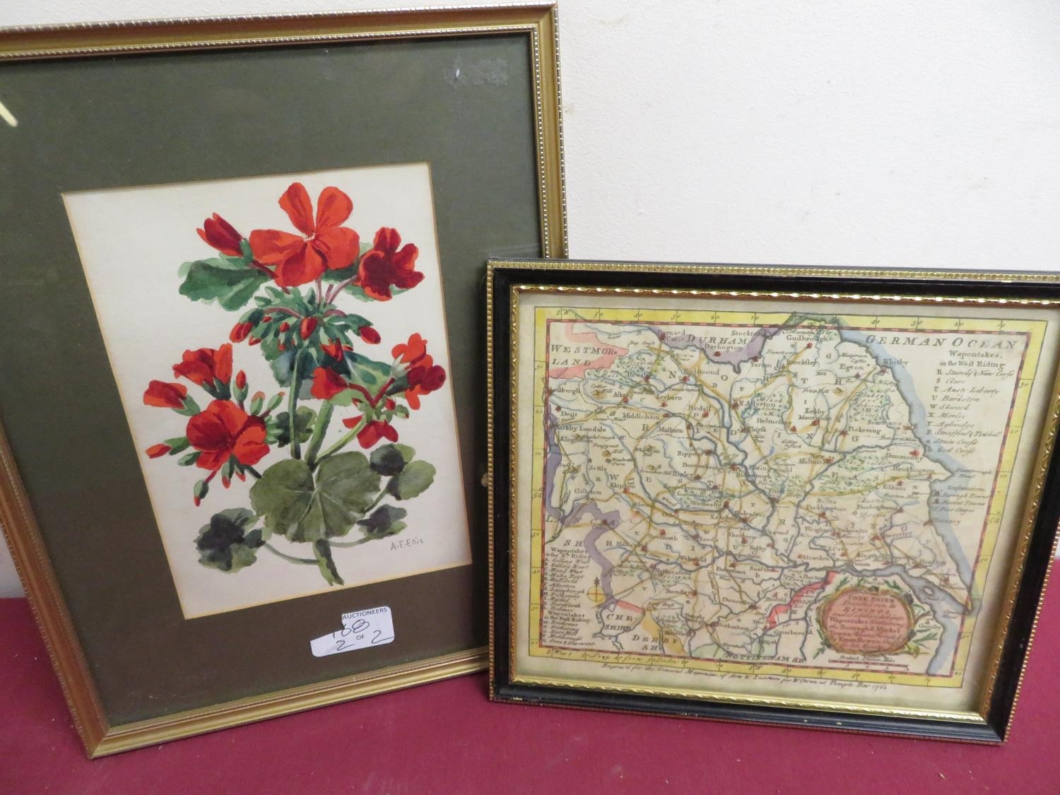 Small 18th C map of Yorkshire Divided - Auktionen & Preisarchiv