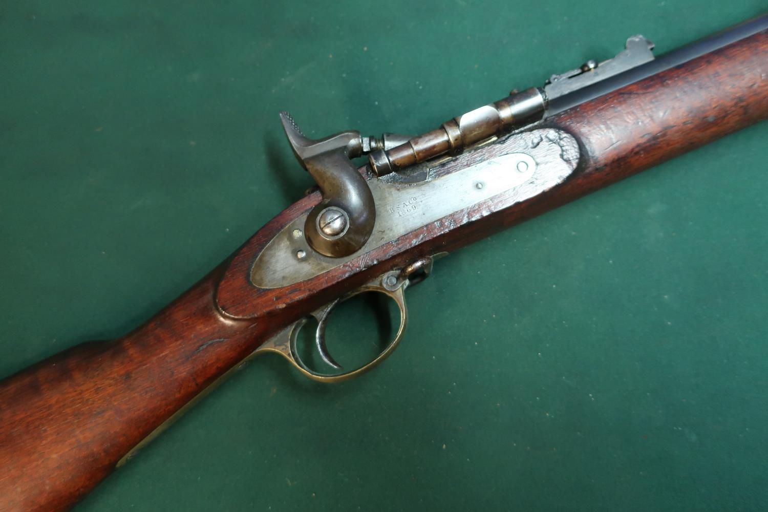 Snider action three band rifle with - auctions & price archive